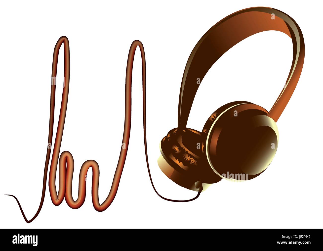 object, single, sound, isolated, cable, earphones, headphones, audio ...