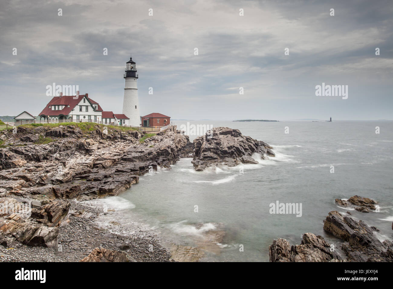 Portland Head Lighthouse in Portland, Maine Stock Photo - Alamy