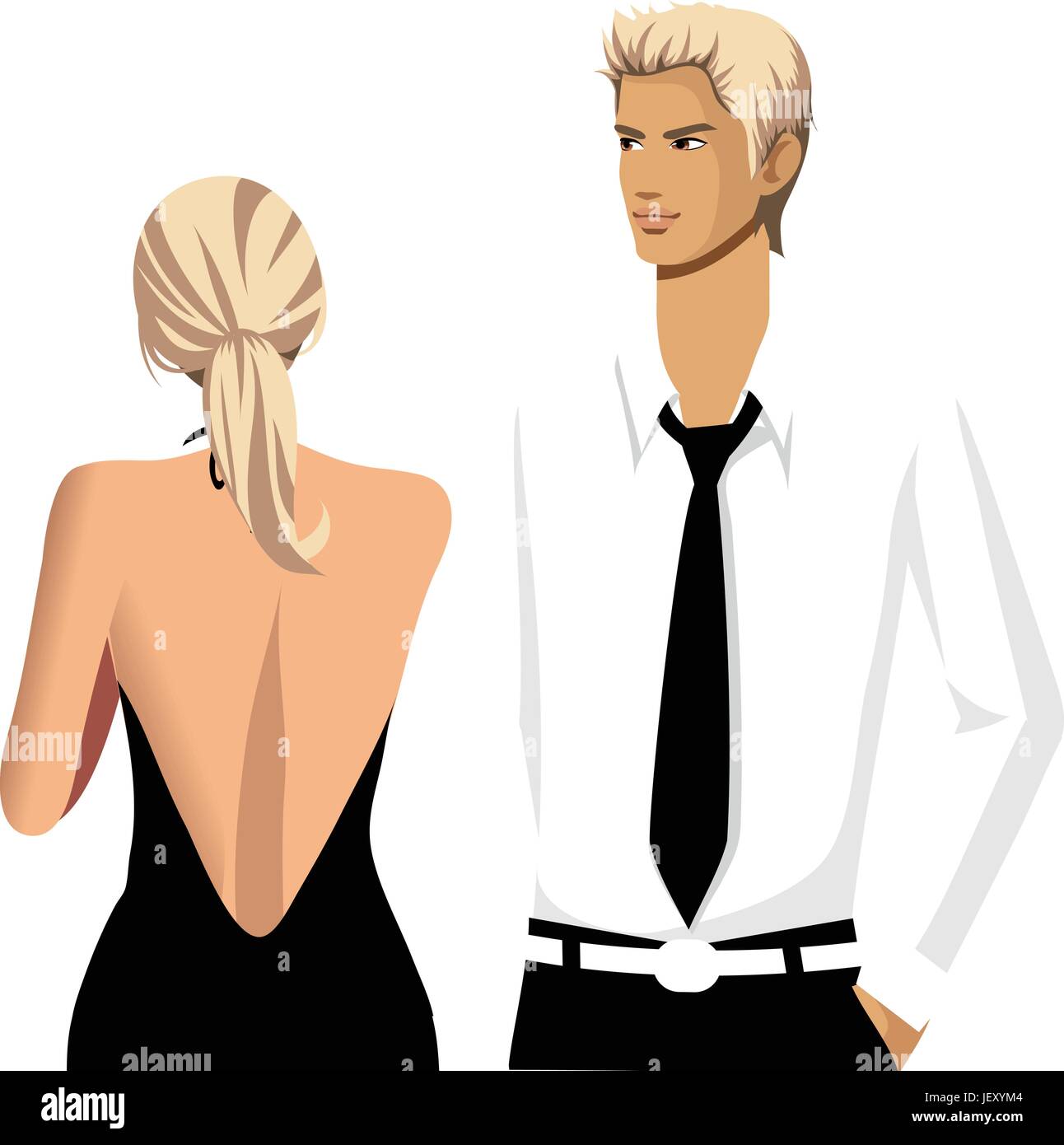 Back woman ponytail looking view Stock Vector Images - Alamy