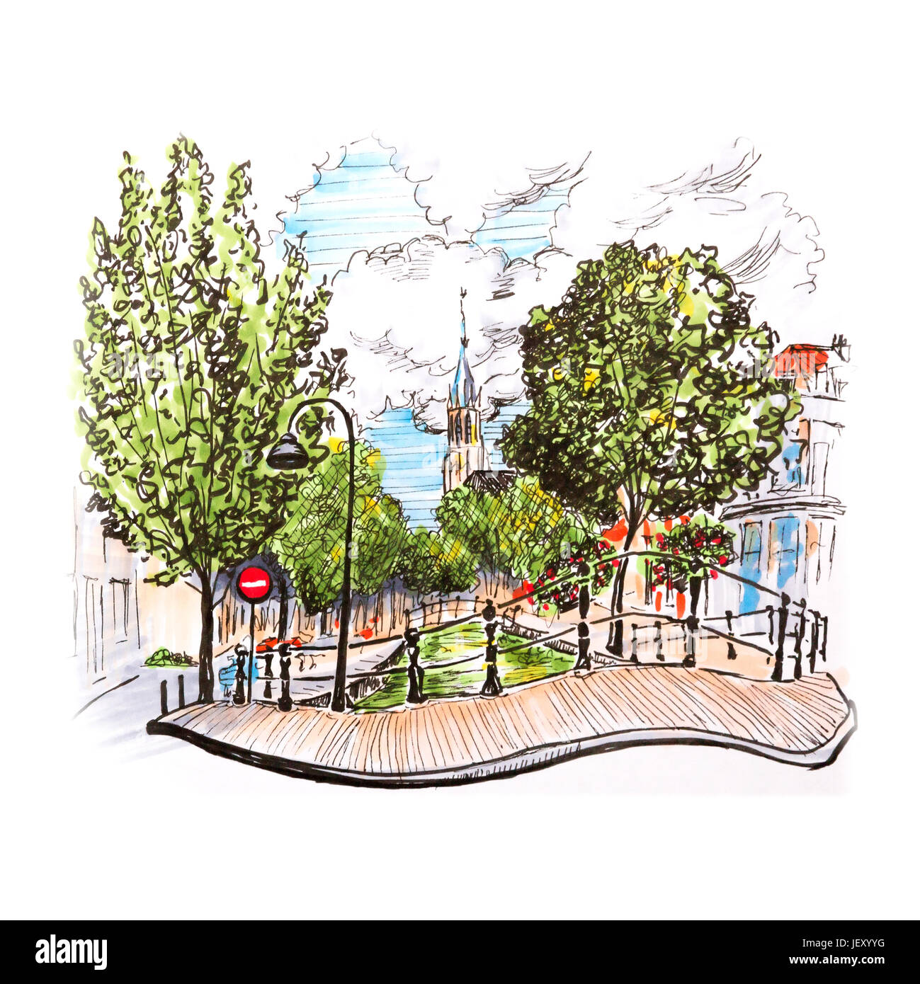 Delft canal illustration hi-res stock photography and images - Alamy