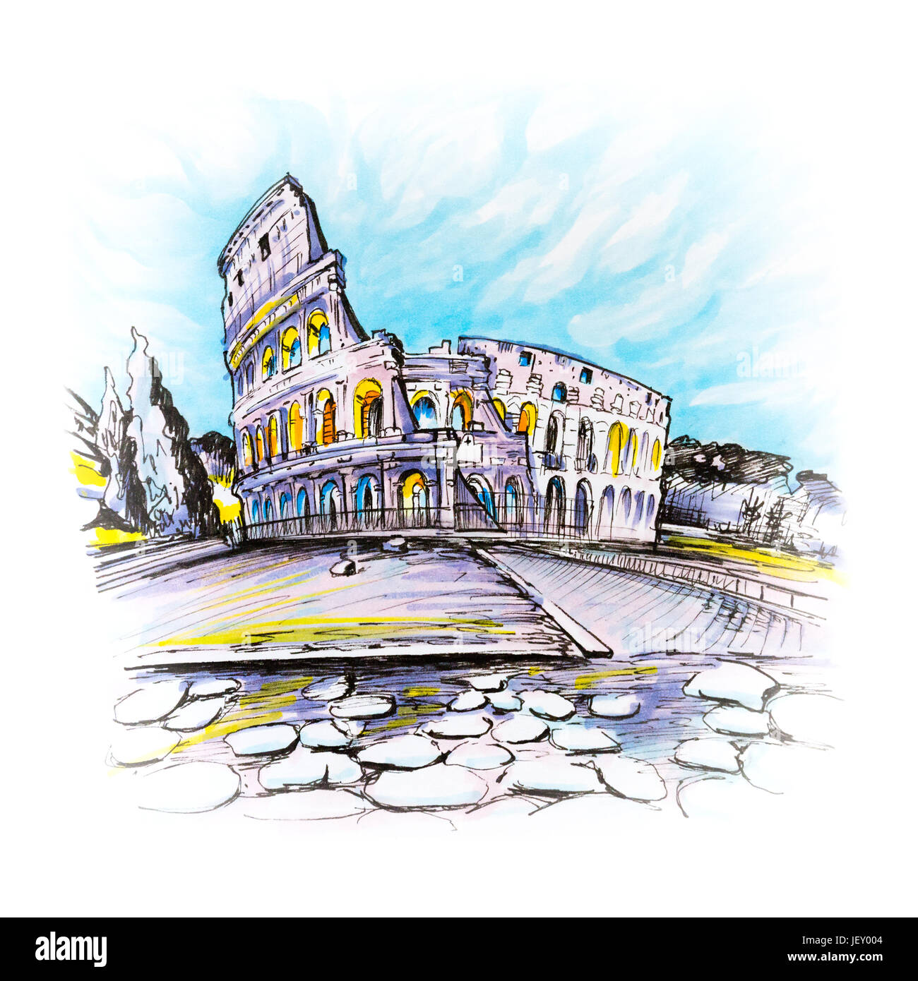 Colosseum drawing hi-res stock photography and images - Alamy