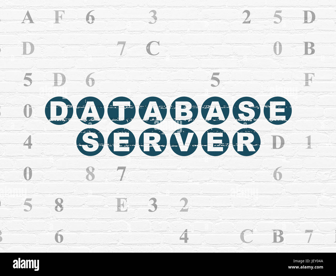 Programming concept: Database Server on wall background Stock Photo - Alamy