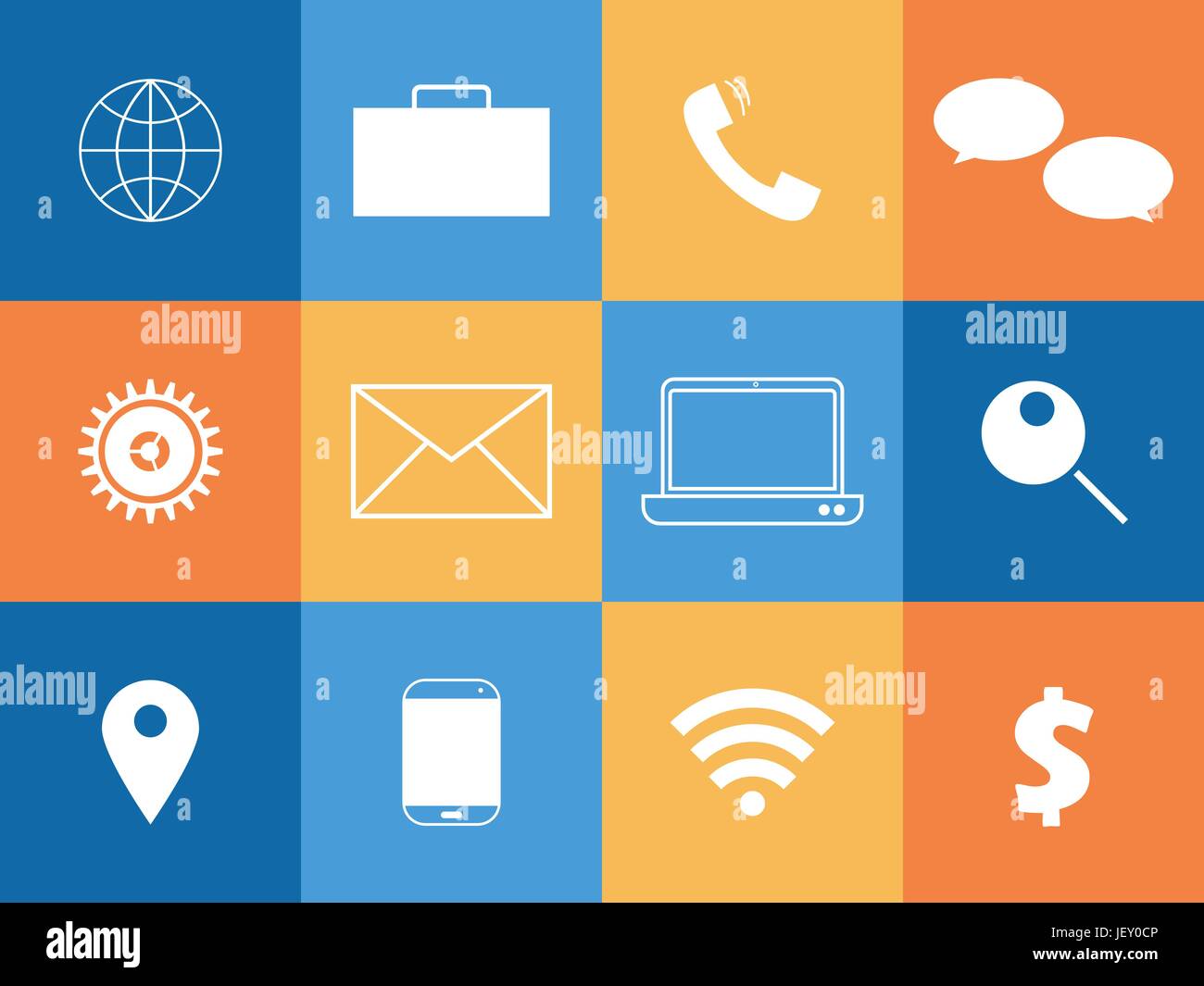 communication with business icons Stock Vector Image & Art - Alamy