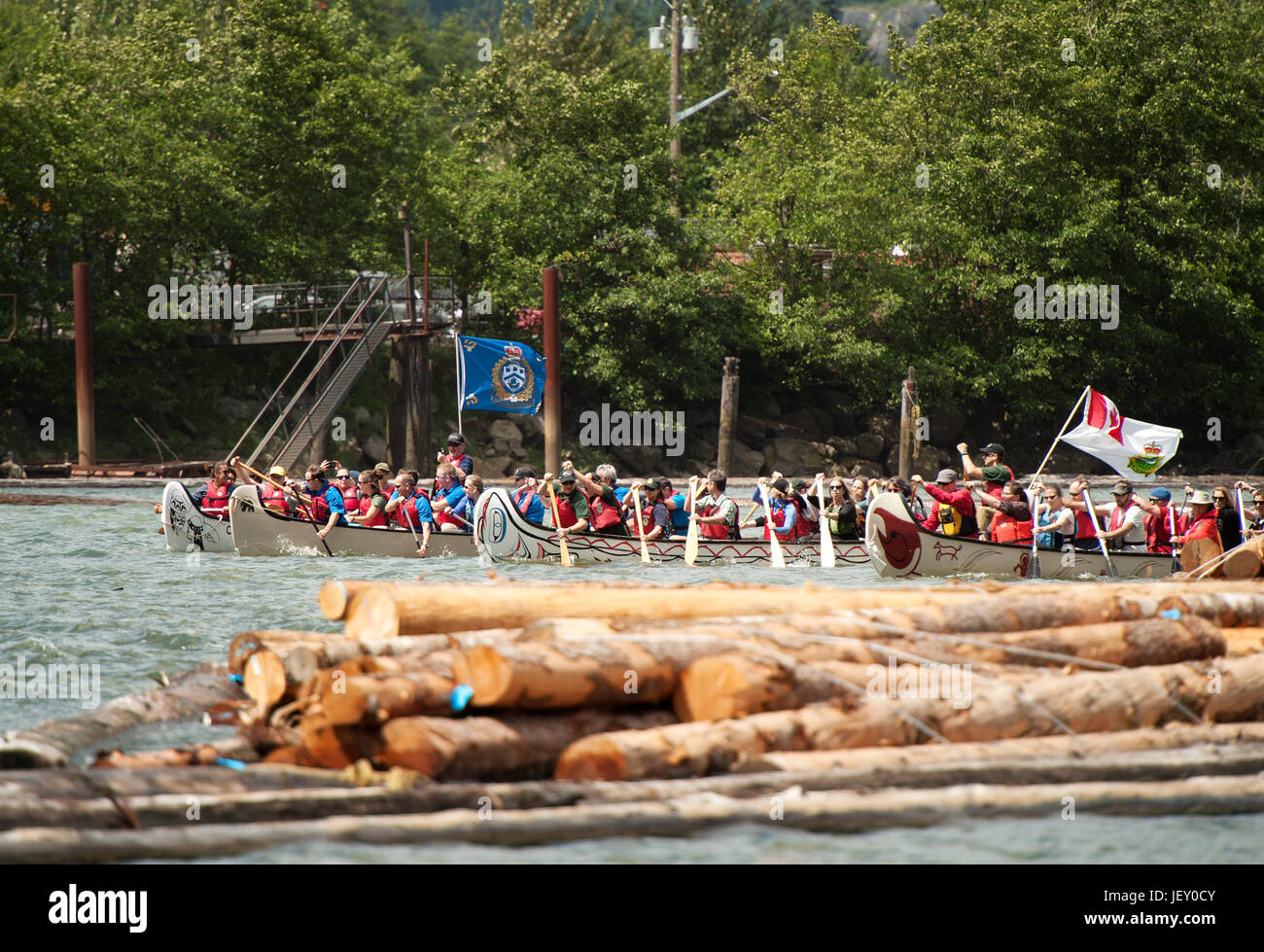 National Aboriginal Day canoe races at the Stawamus Waterfront ...