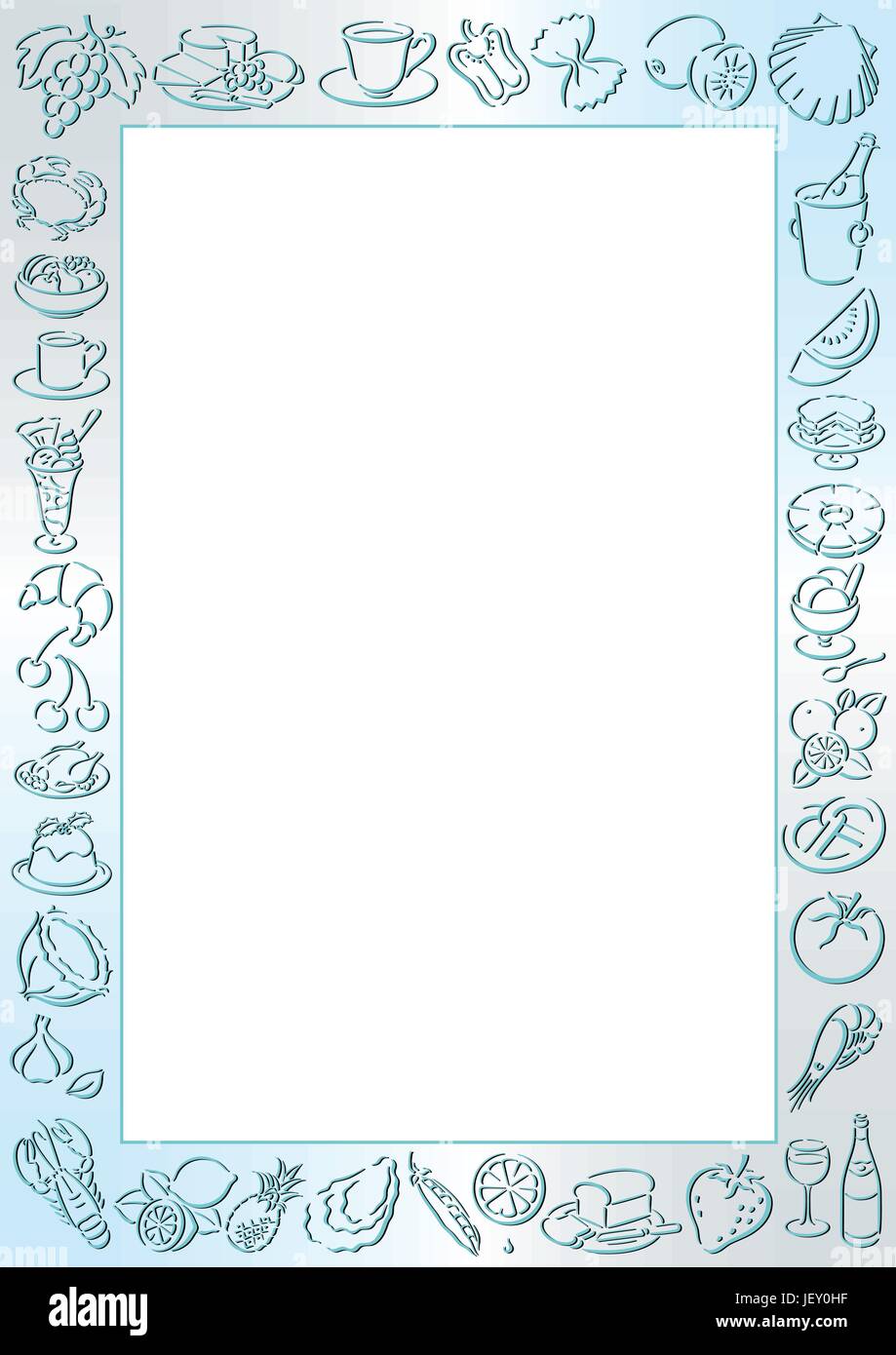 colored border with food symbols Stock Vector Image & Art - Alamy