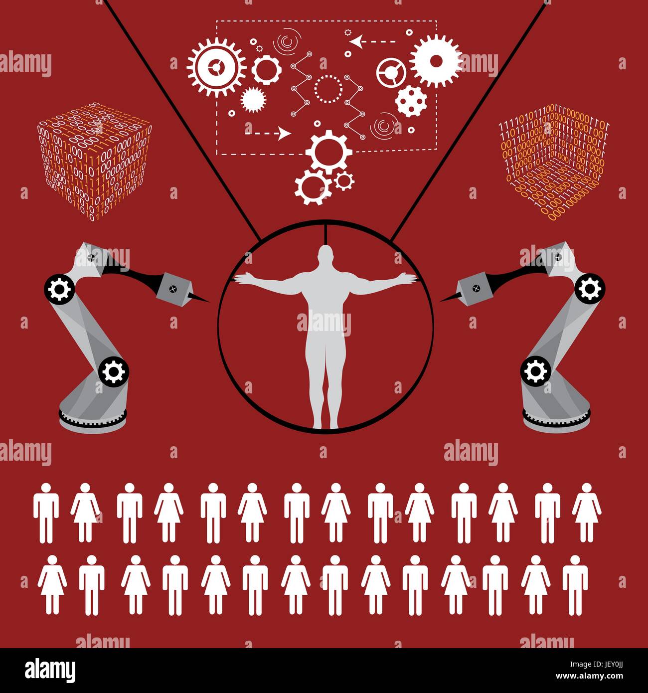Human in technology Stock Vector Images - Alamy