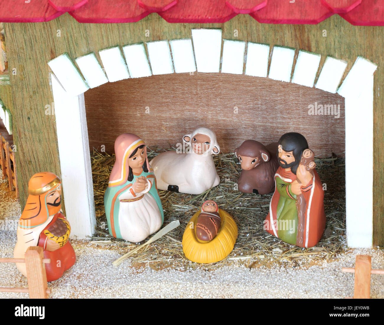 Peruvian people that symbolize the Holy Family of the Christmas ...