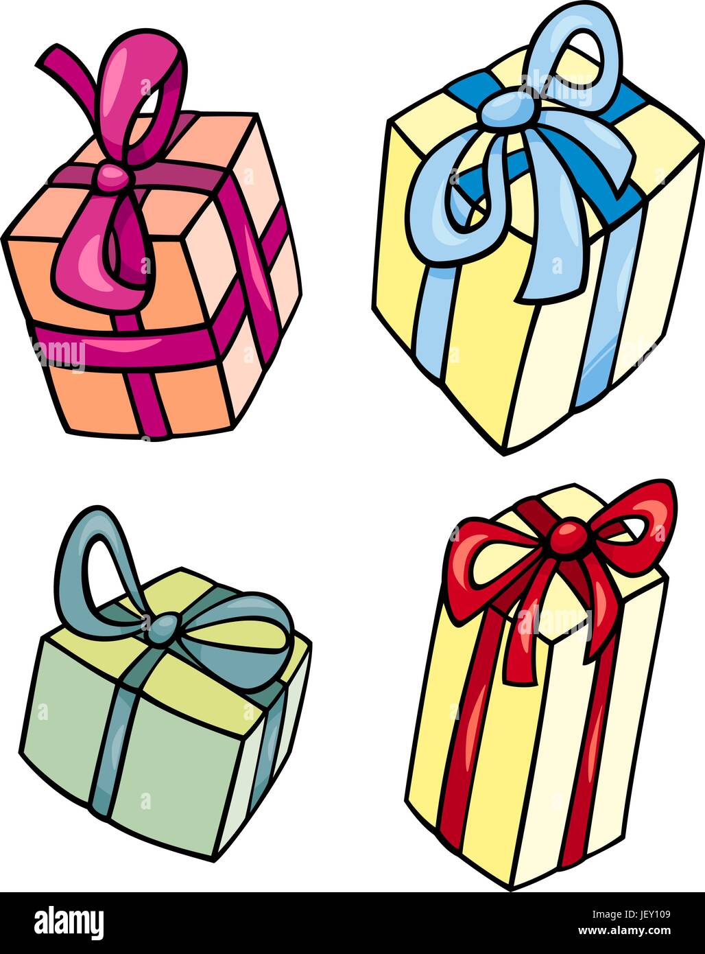 Cartoon birthday present Cut Out Stock Images & Pictures - Alamy