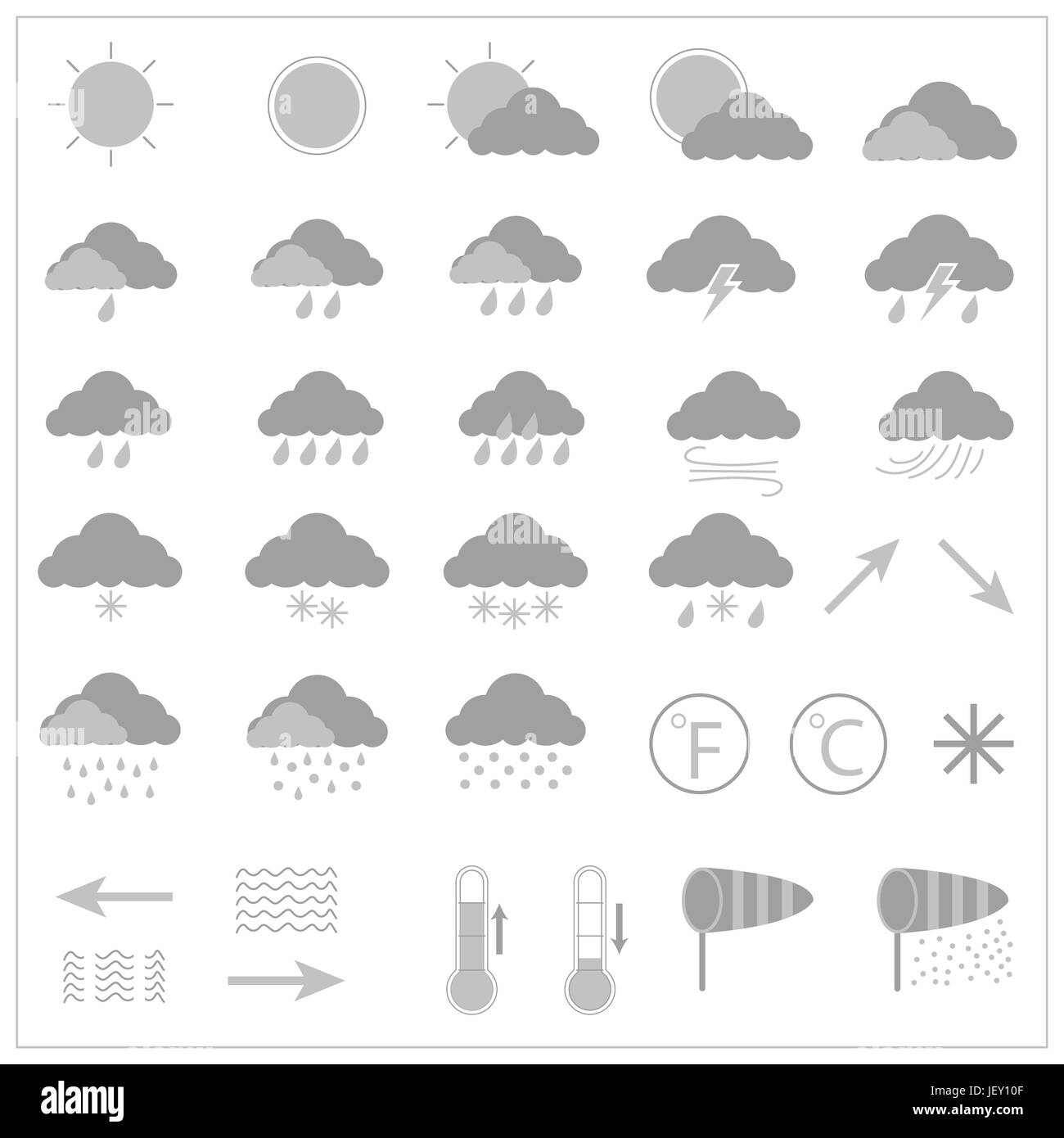 weather forecast flat icon set Stock Vector Image & Art - Alamy