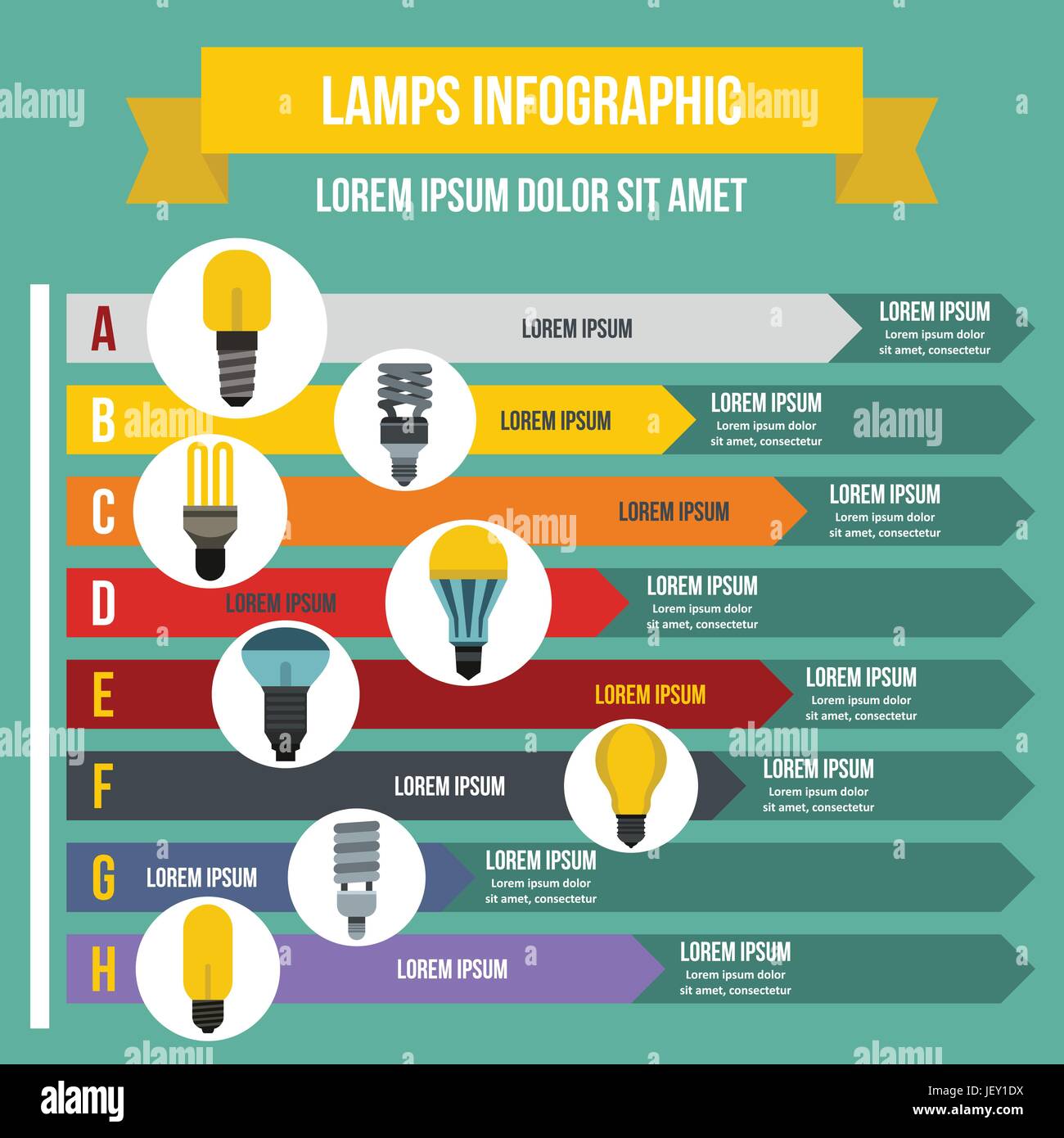 Lamps infographic concept, flat style Stock Vector Image & Art - Alamy