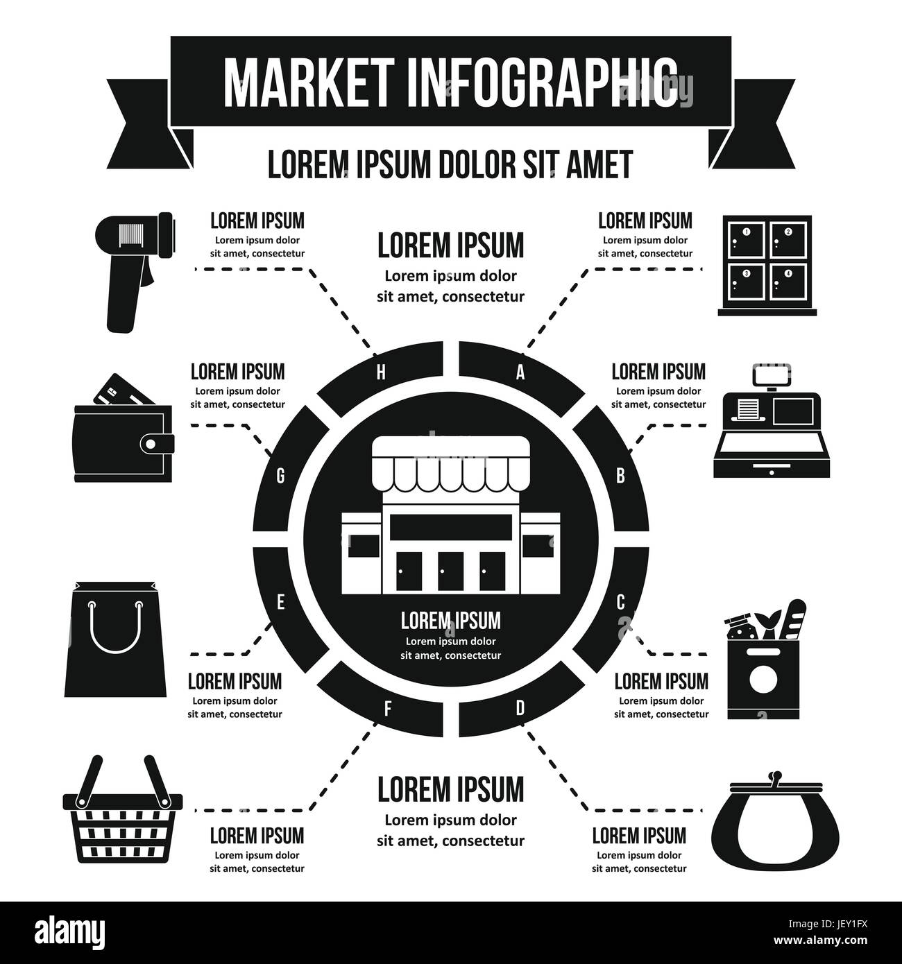 Market infographic concept, flat style Stock Vector Image & Art - Alamy