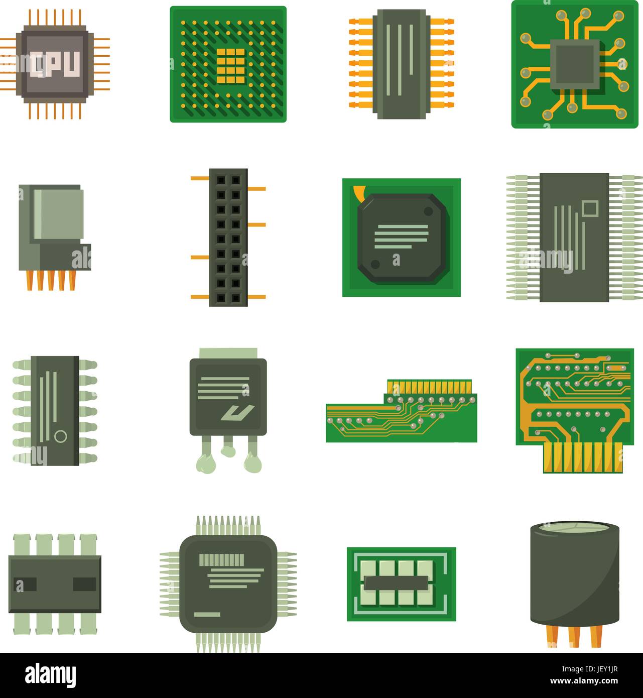 Computer chips icons set, cartoon style Stock Vector Image & Art - Alamy