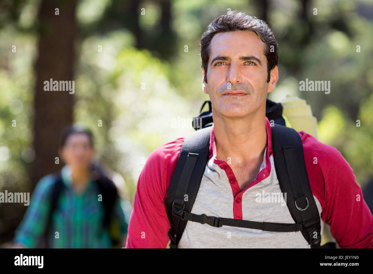 Portrait of man hiking Stock Photo - Alamy