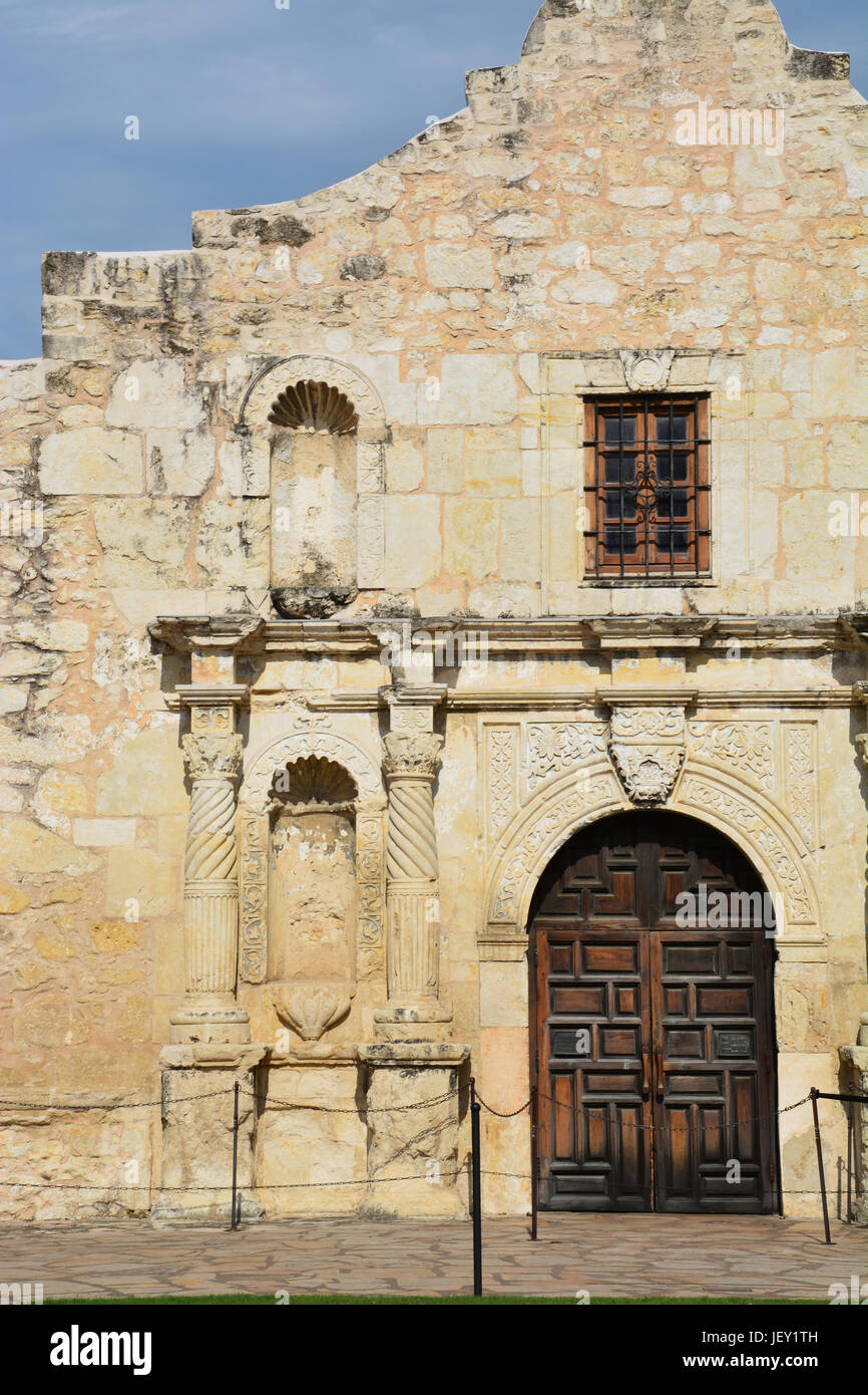 Front door to the Alamo in San Antonio Texas. The Alamo fell to Mexican ...