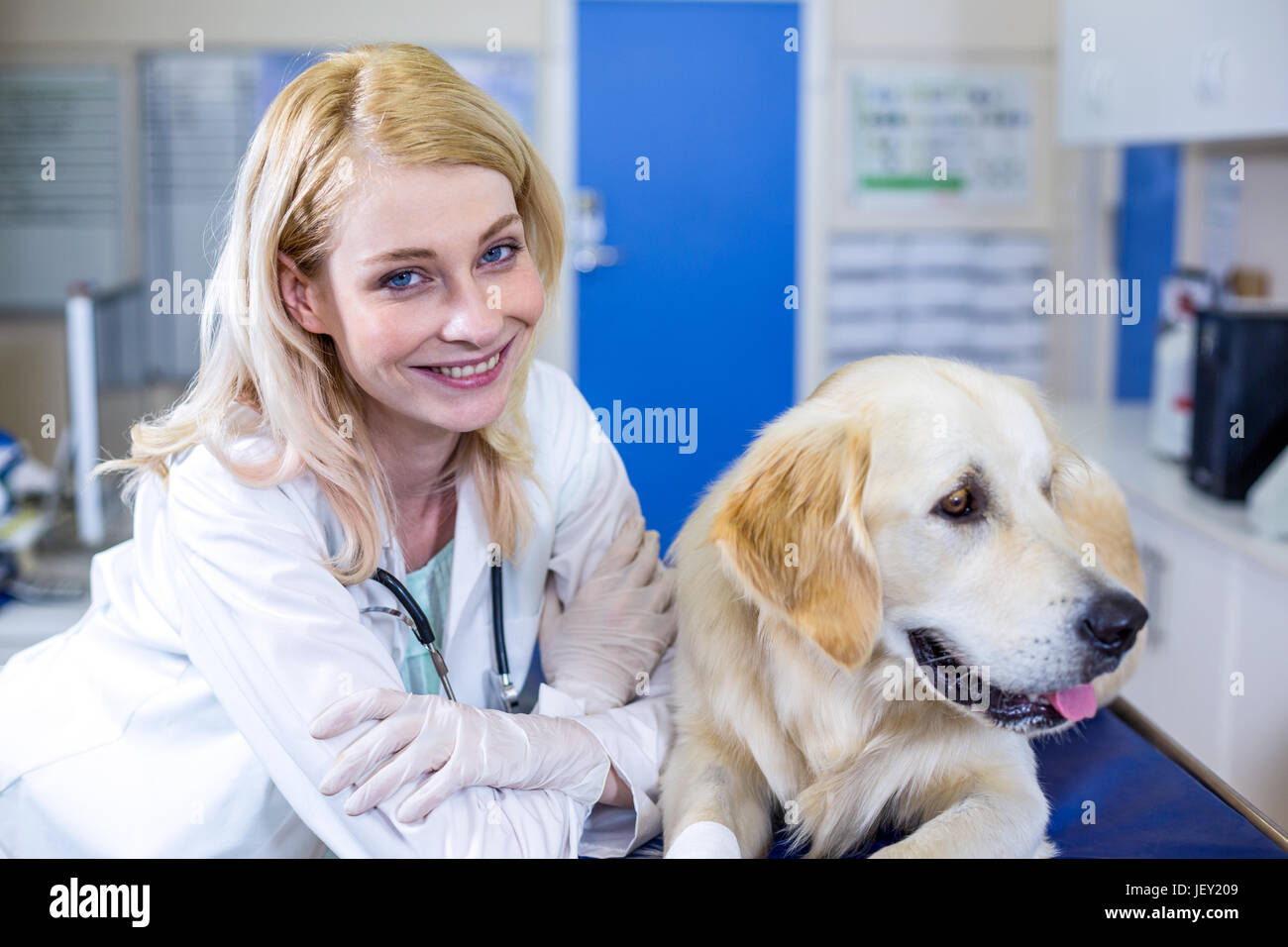 Woman vet posing smiling hi-res stock photography and images - Alamy