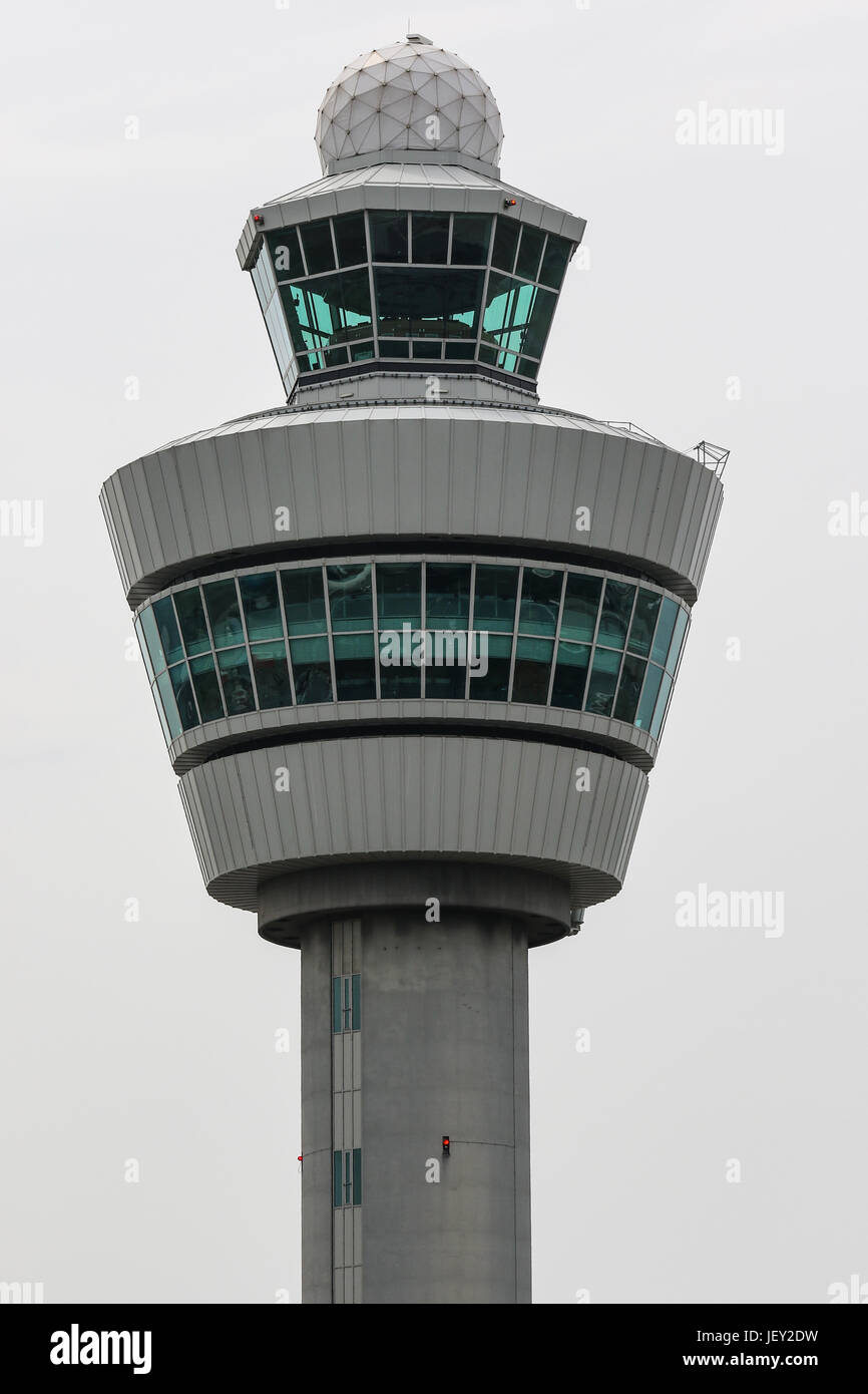 The Air Traffic Control Tower at Amsterdam Schipol Airport, Holland ...