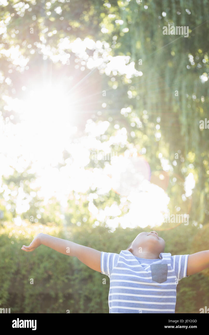Boy is enjoying the weather Stock Photo - Alamy