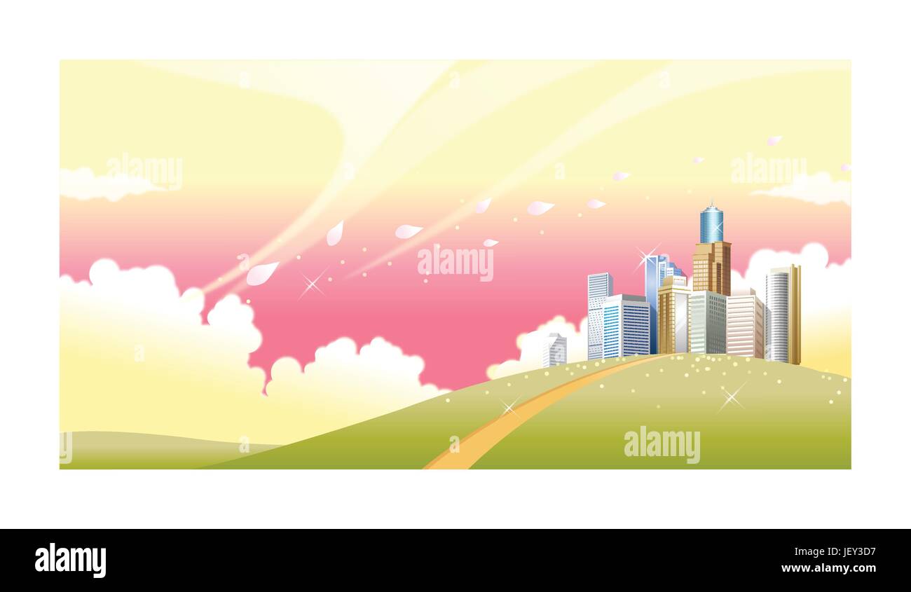 Lawn scenic architecture sky buildings Stock Vector Images - Alamy