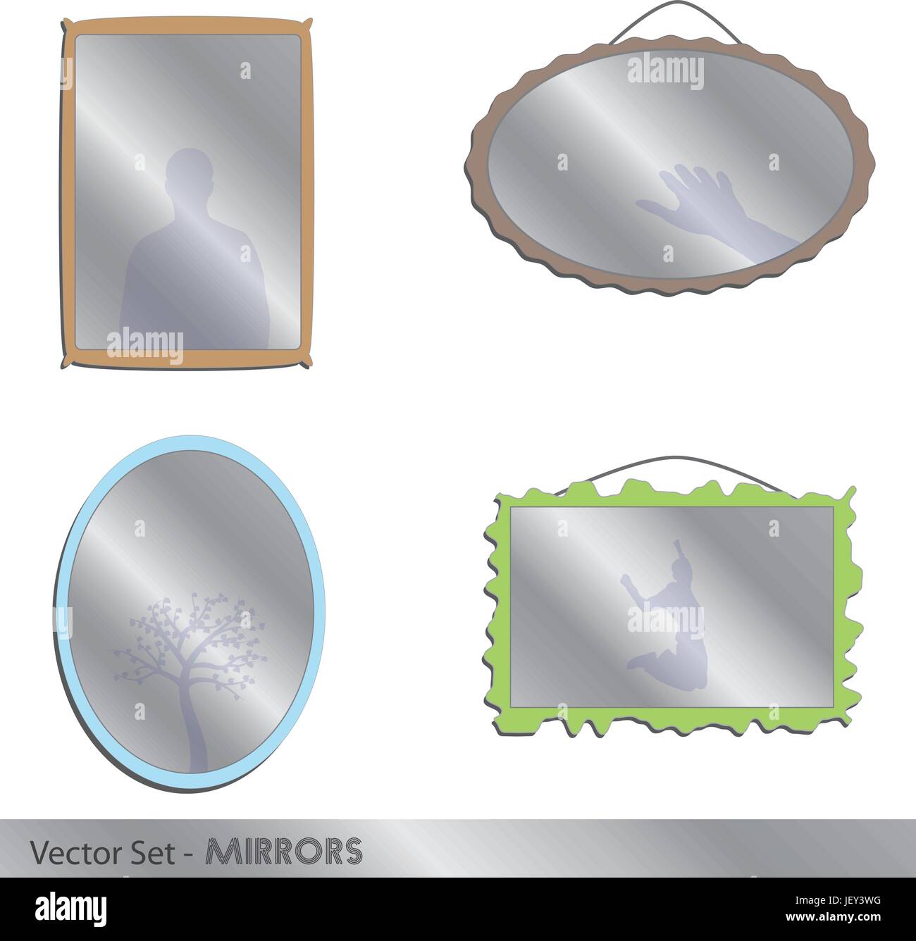 isolated, silver, metal, mirror, decorative, vector, backdrop ...
