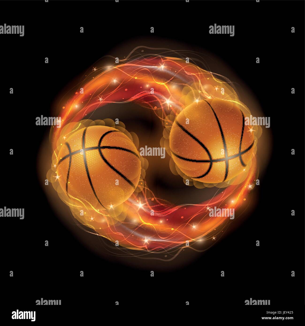 Vector burning basketball background illustration hi-res stock ...