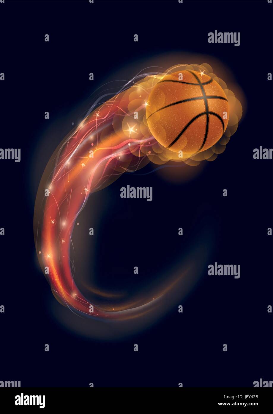 Vector burning basketball background illustration hi-res stock ...