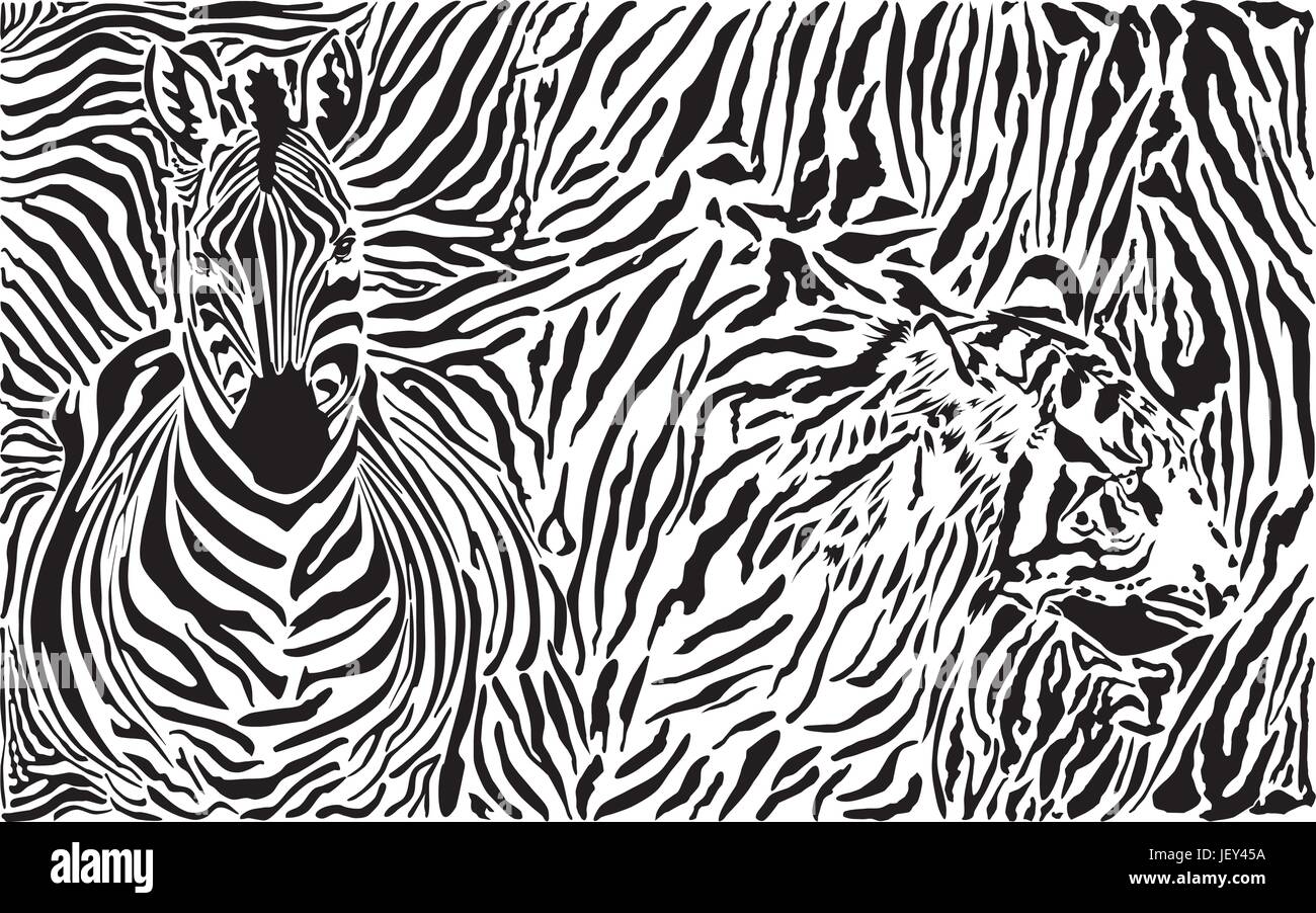 animal, cat, big cat, feline predator, tiger, zebra, pattern, seamless ...