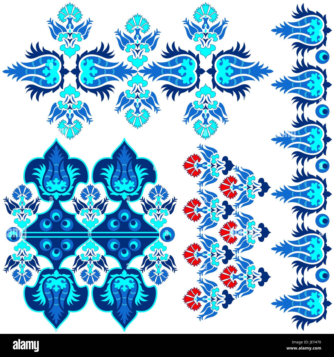 blue, antique, traditional, pattern, anatolia, floral, border, blue ...