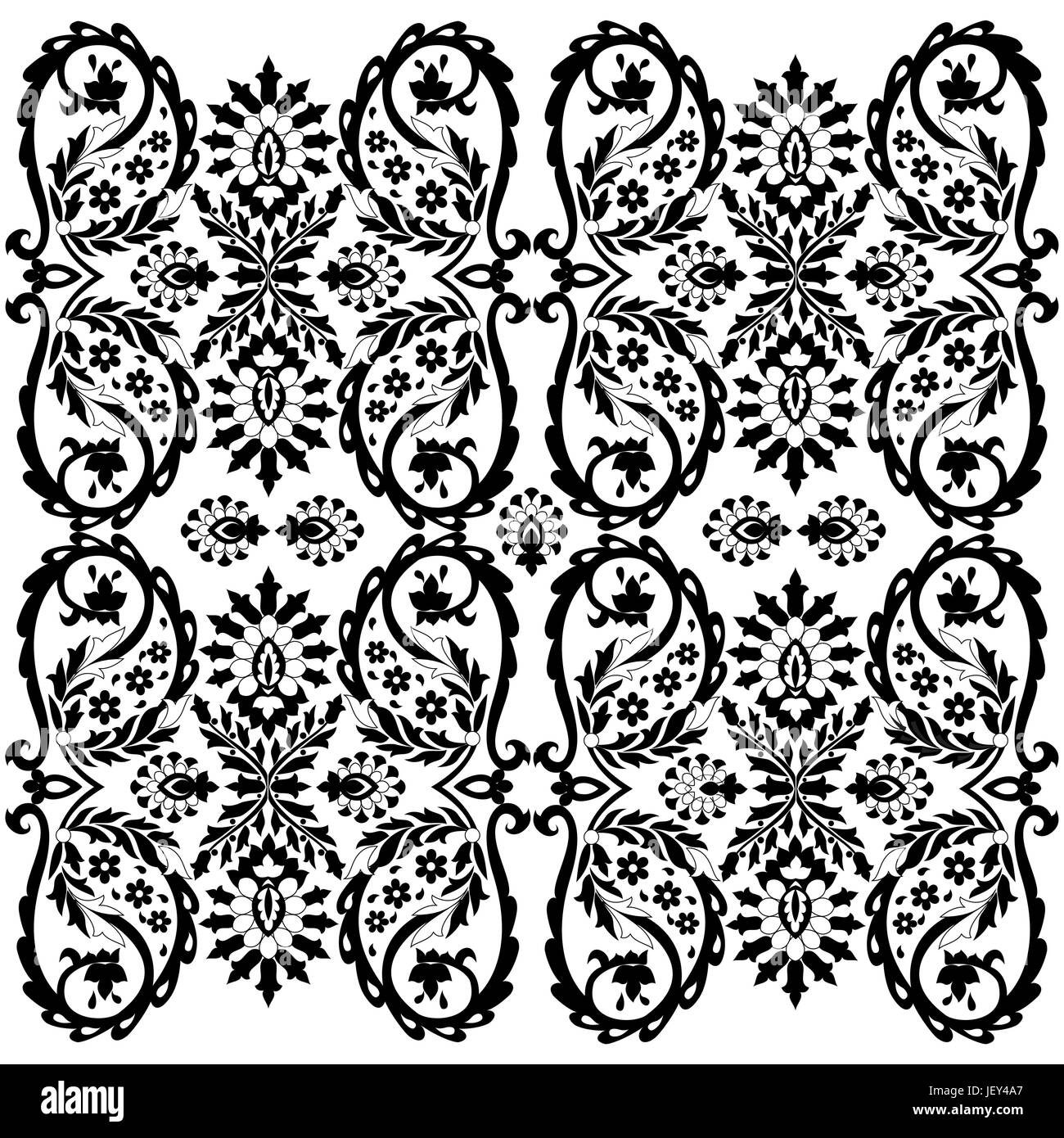 antique, traditional, turkish, pattern, anatolia, floral, border ...