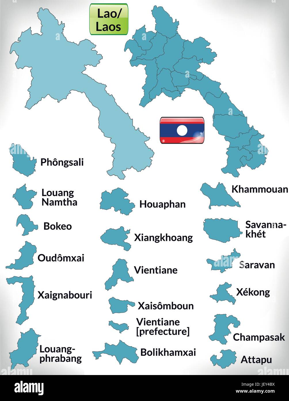 Laos map in asia Stock Vector Images - Alamy