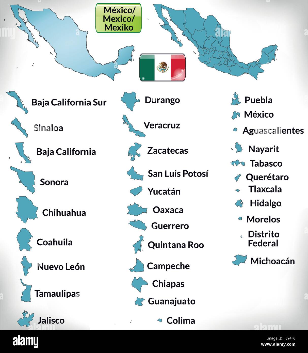 Map of mexico hi-res stock photography and images - Alamy