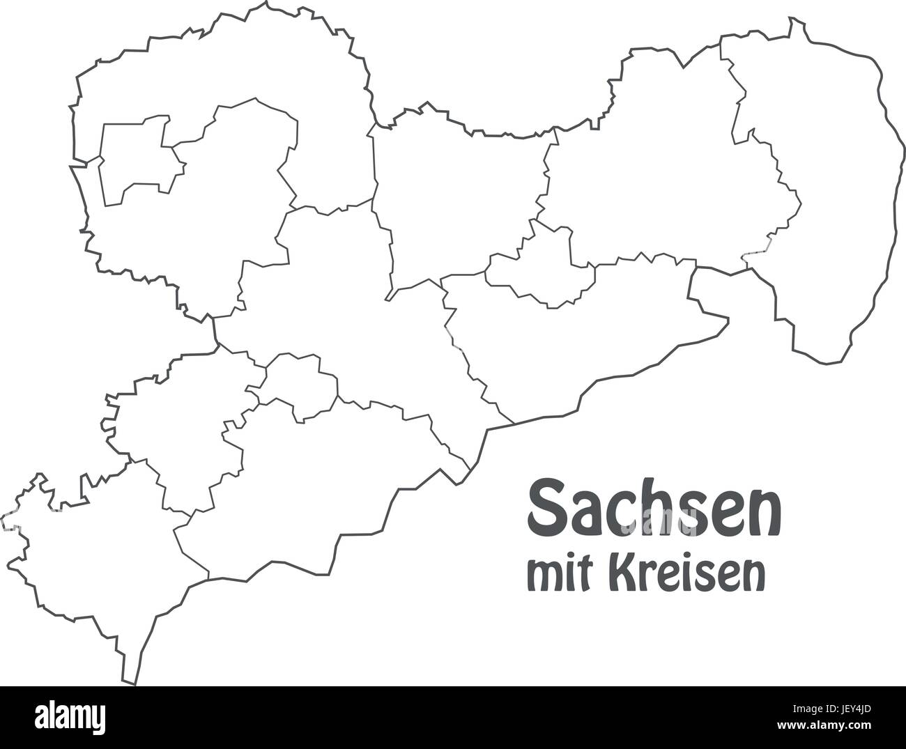 map of saxony with borders in gray Stock Vector Image & Art - Alamy