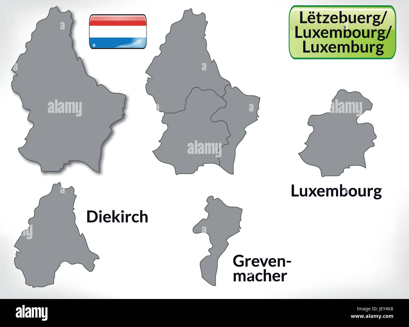 map of luxembourg with borders in gray Stock Vector Image & Art - Alamy