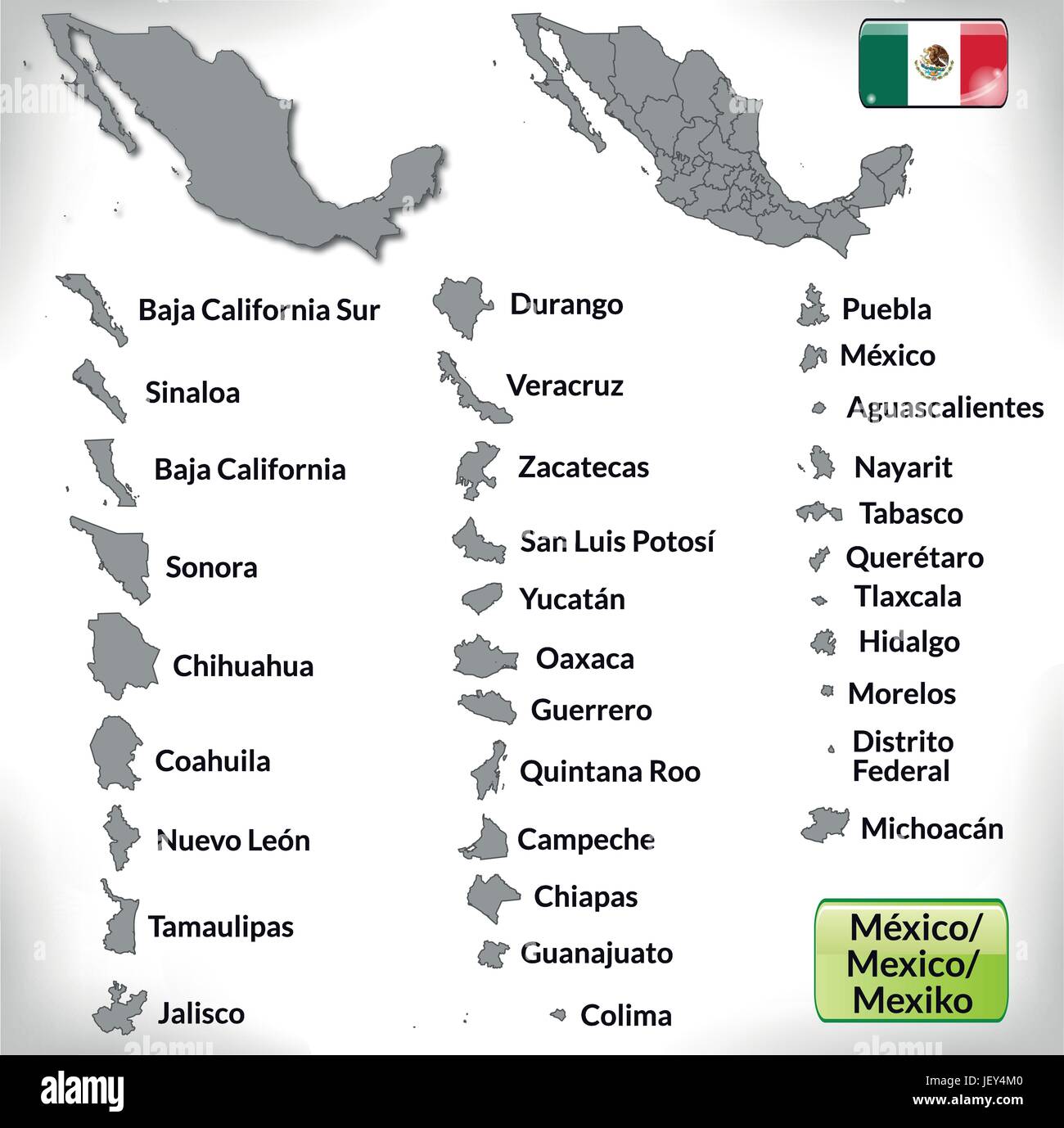 Map of mexico Stock Vector Images - Alamy