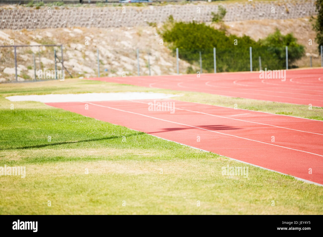 View of running track Stock Photo - Alamy