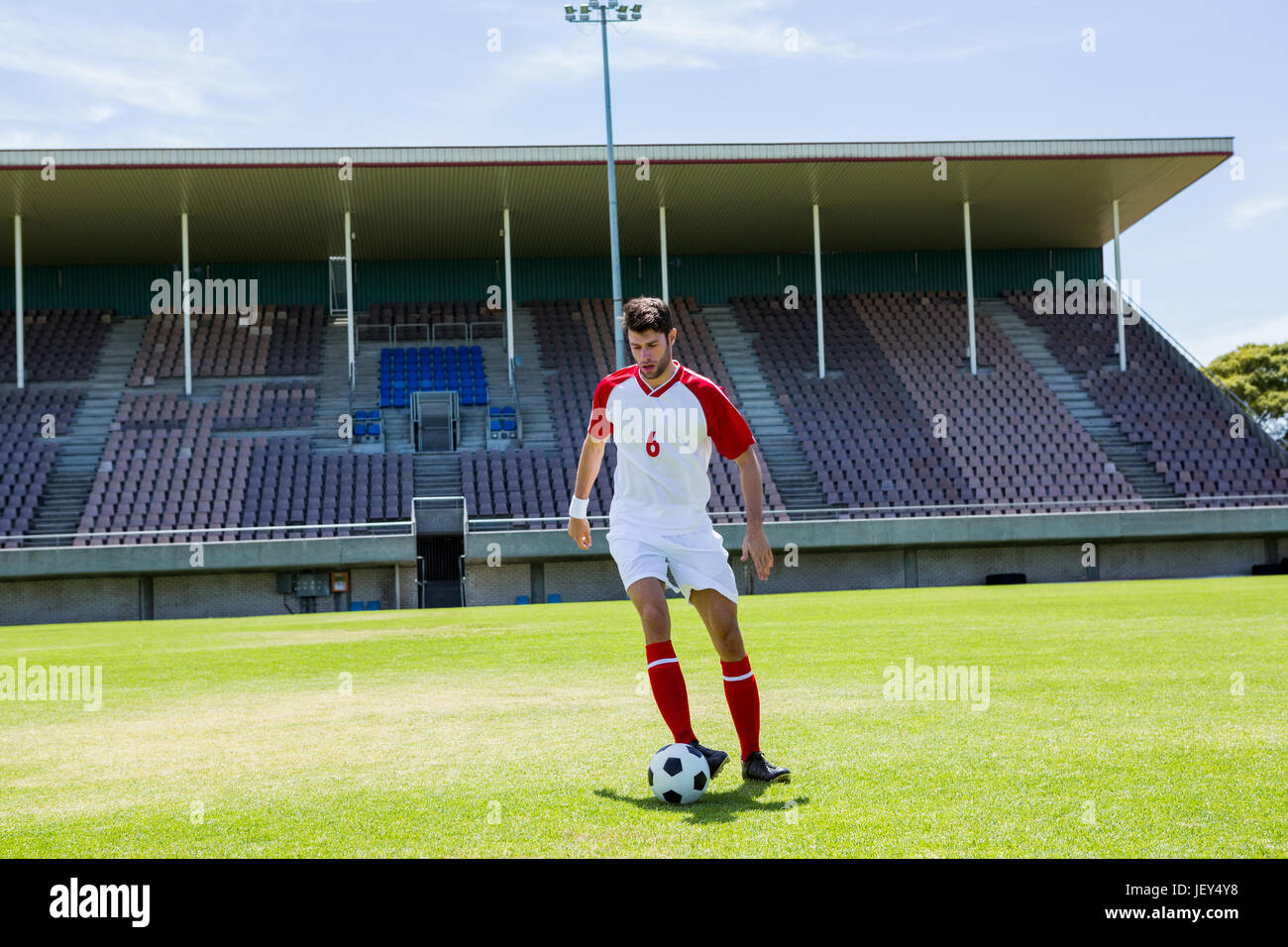 Caucasian male practicing soccer hi-res stock photography and images ...