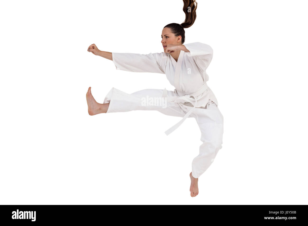 Fighter performing karate stance Stock Photo - Alamy
