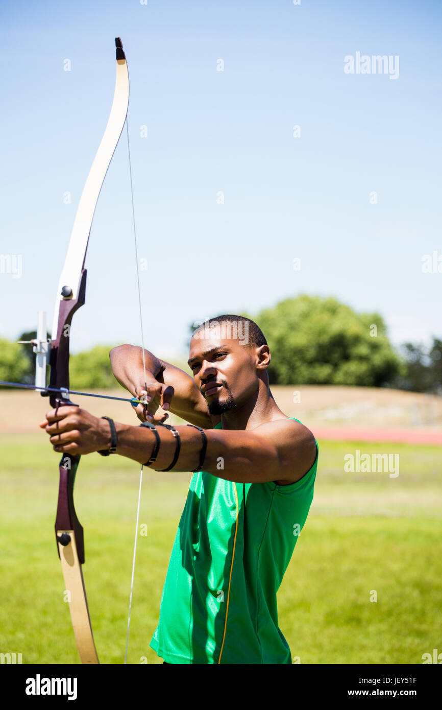 Athlete practicing archery Stock Photo - Alamy