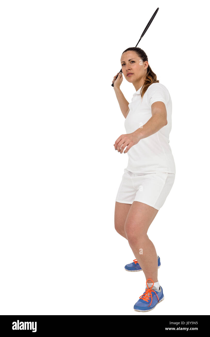 Female athlete posing badminton racket hi-res stock photography and ...