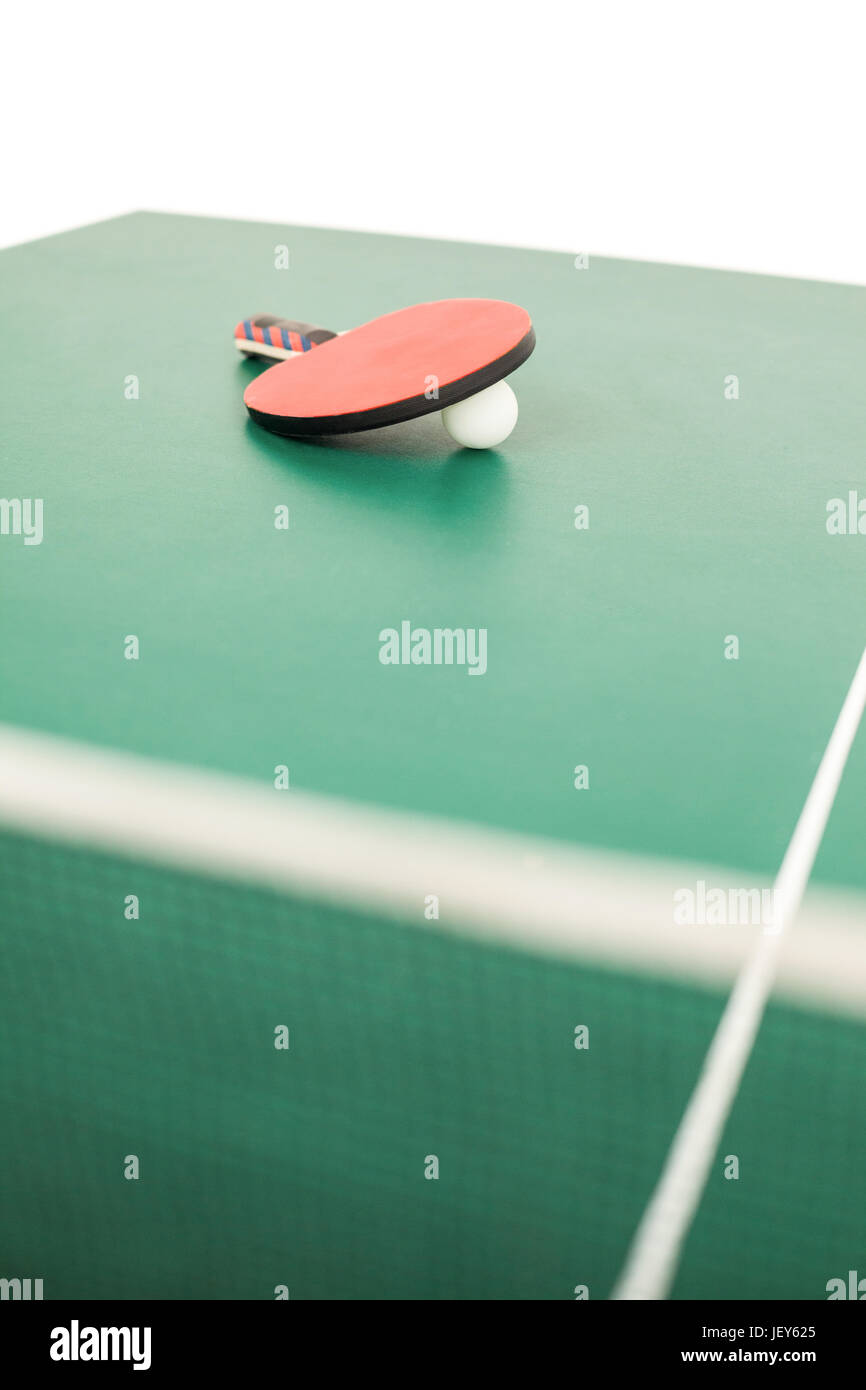 Table tennis racket with a ball Stock Photo - Alamy