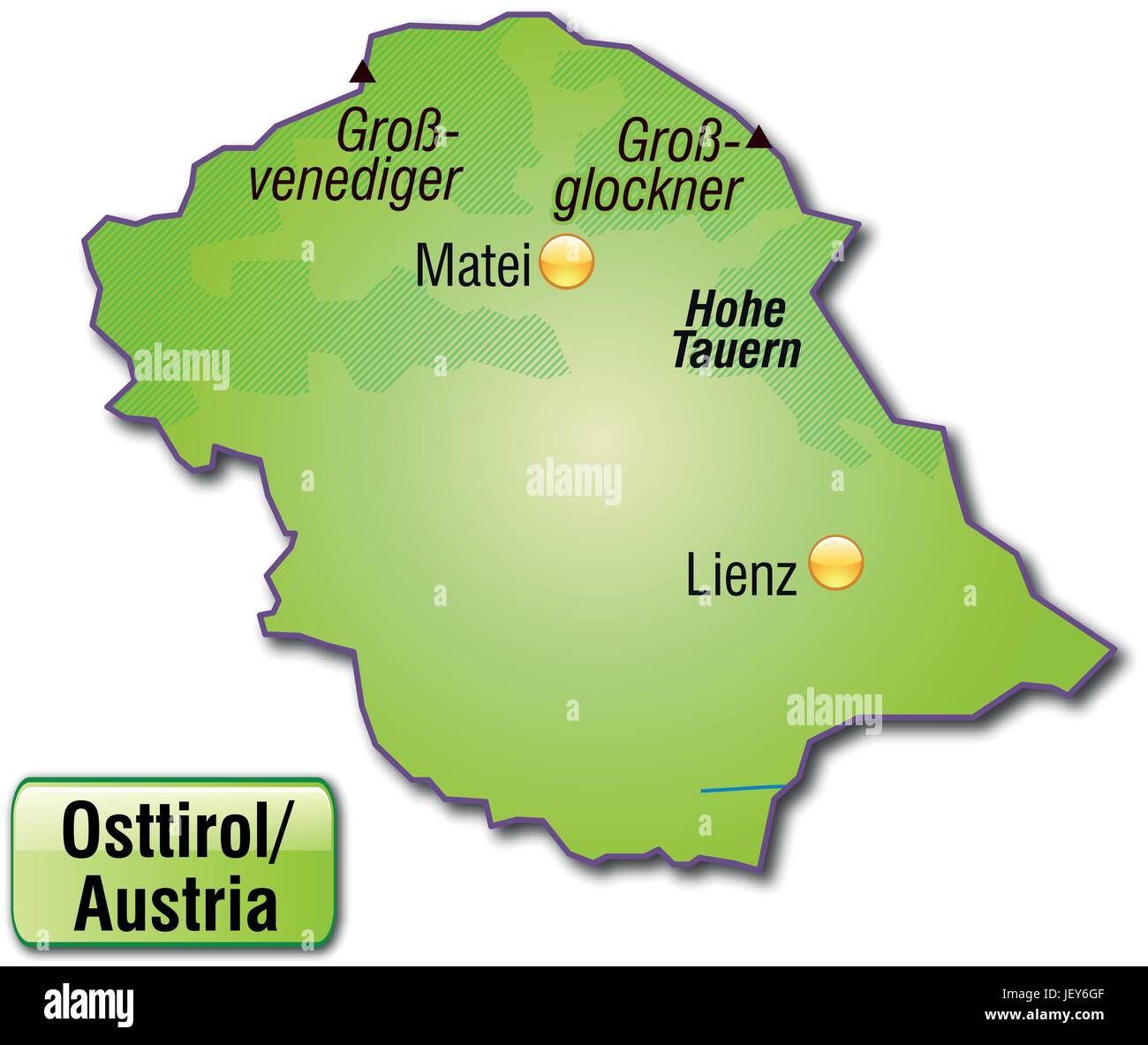 island map of osttirol as an overview map in green Stock Vector Image ...