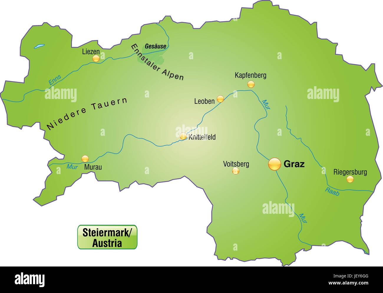 Map styria overview map in hi-res stock photography and images - Alamy