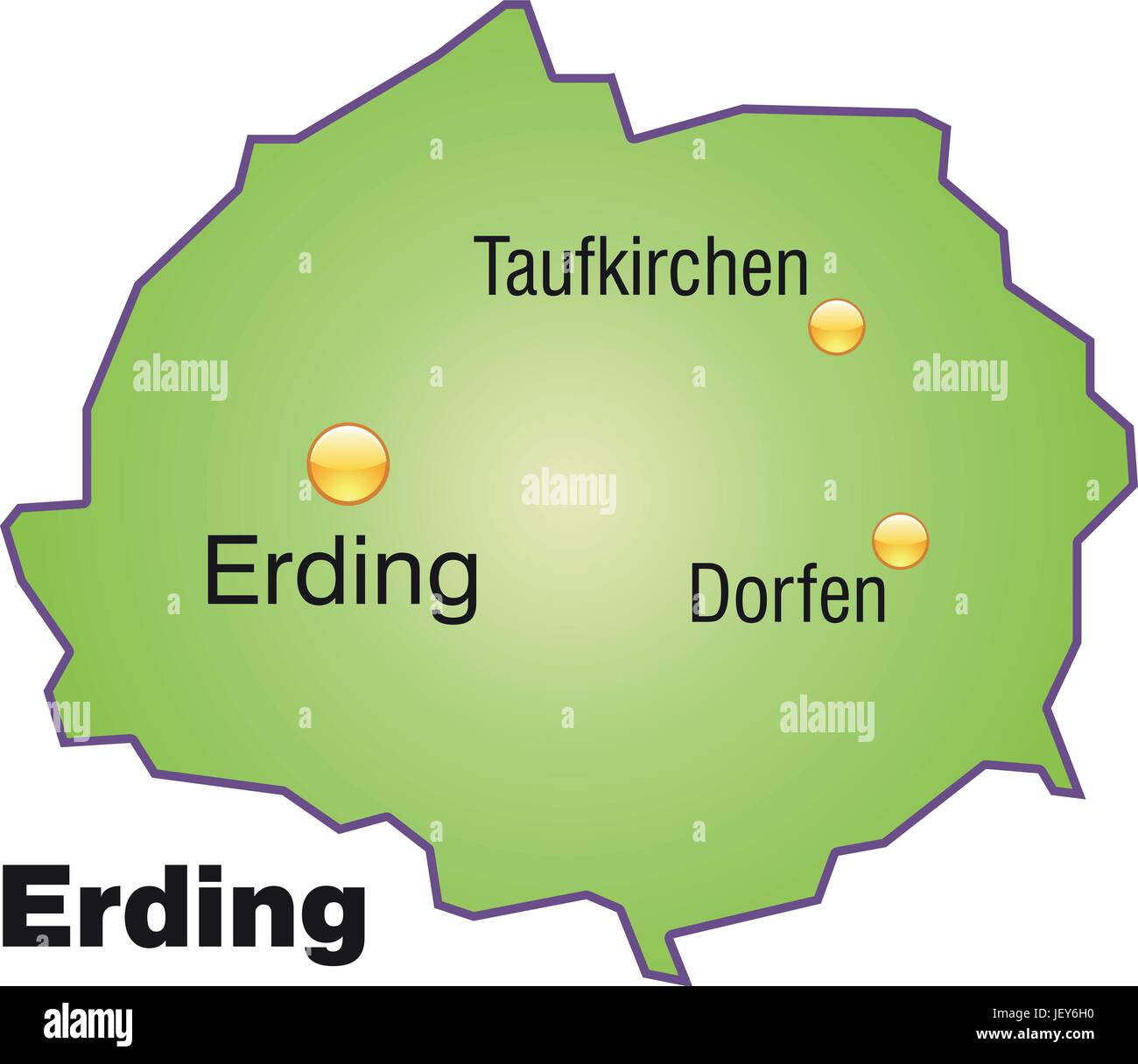 map of erding in an overview map in green Stock Vector Image & Art - Alamy