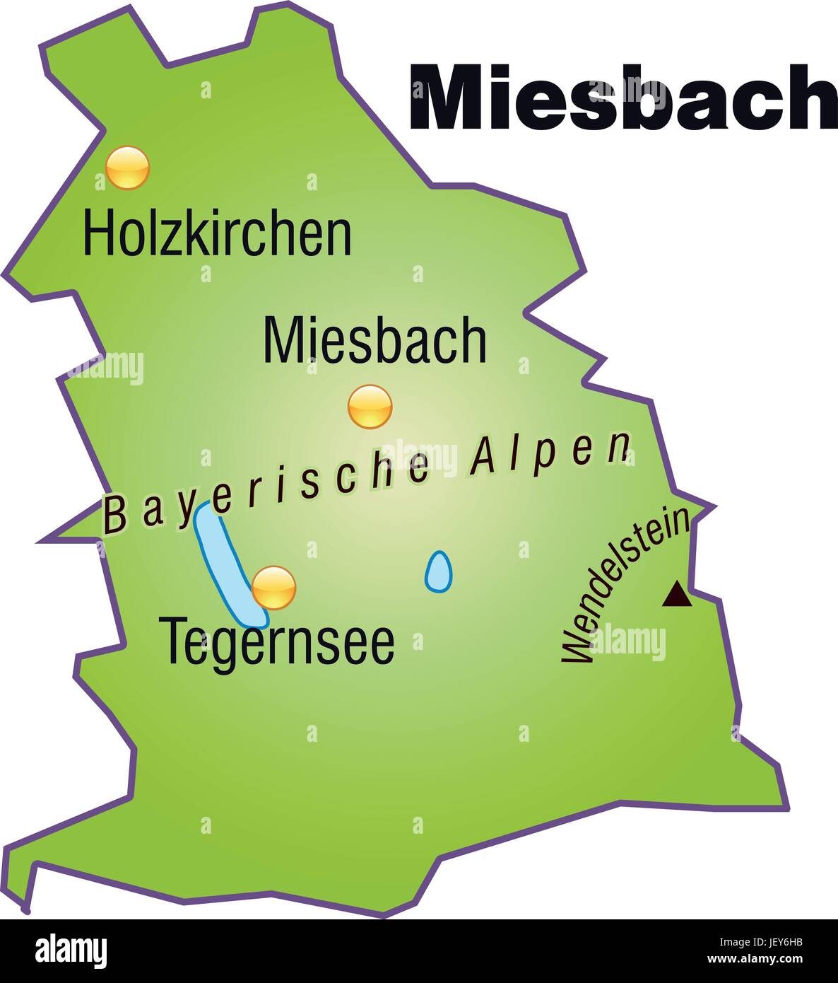 map of miesbach as a map in green Stock Vector Image & Art - Alamy