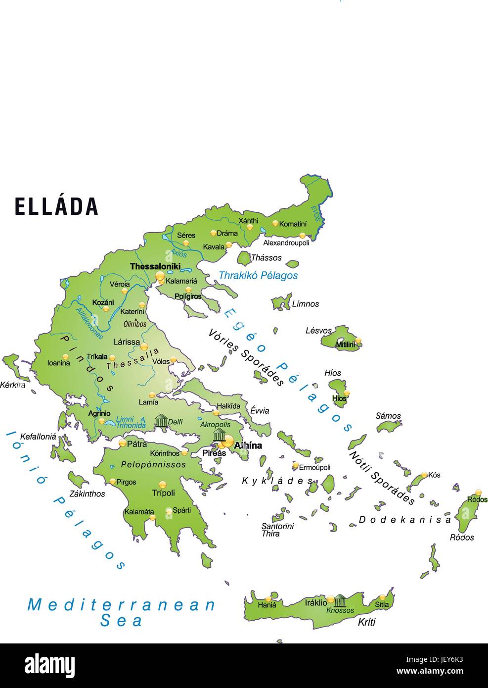 Map Greece Borders High Resolution Stock Photography and Images - Alamy