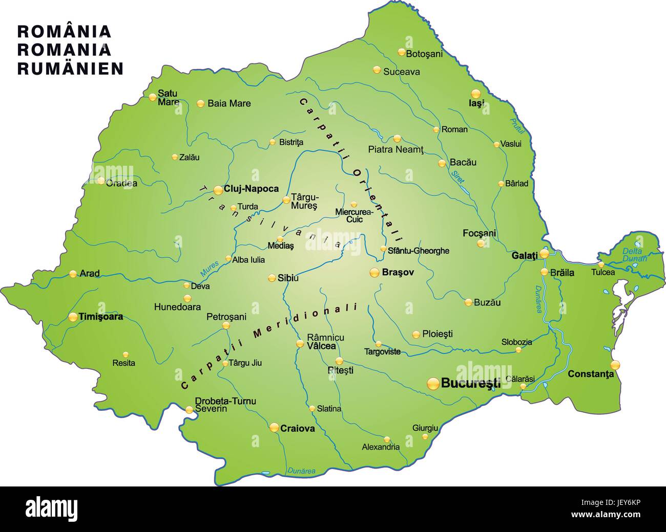 map of romania as an overview map in green Stock Vector Image & Art - Alamy
