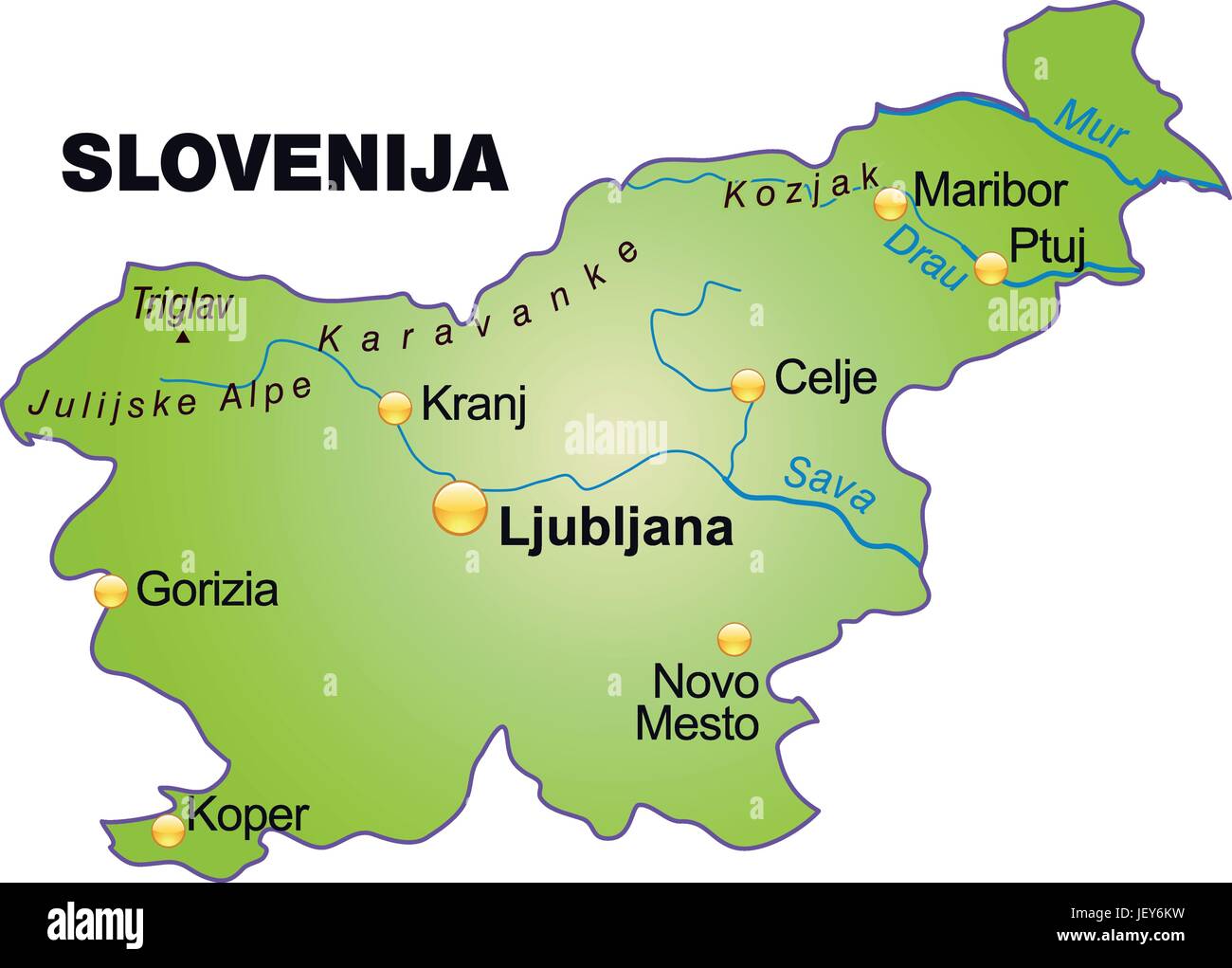 map of slovenia slovenija Stock Vector Image & Art - Alamy
