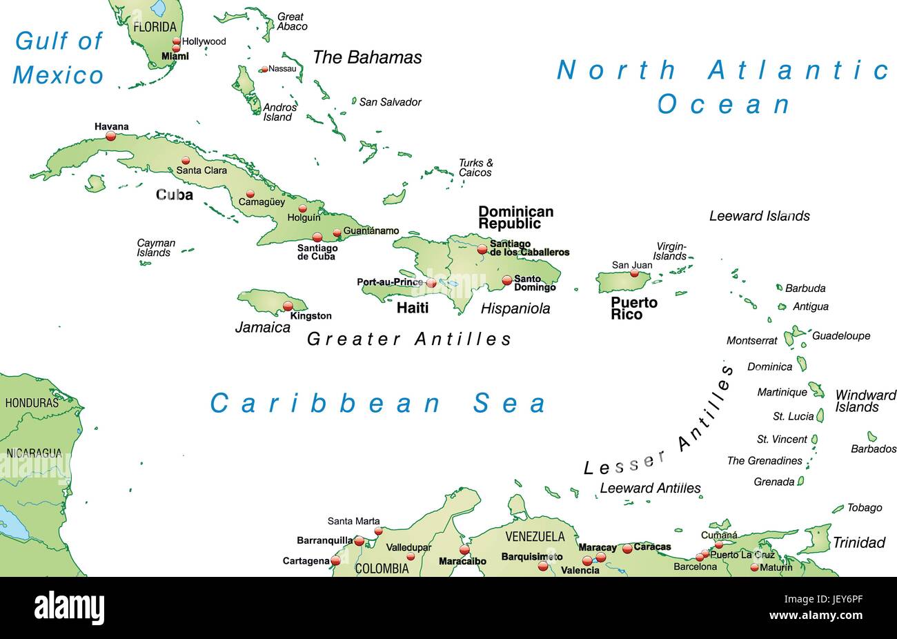 Greater Antilles Blank Map