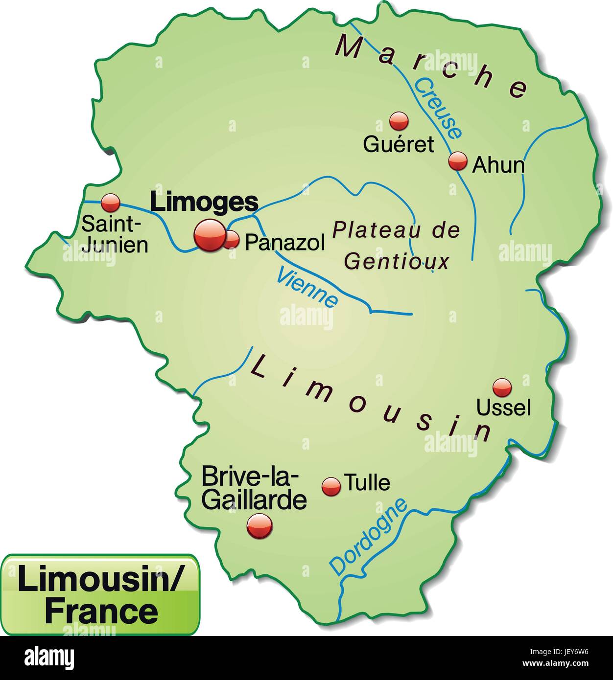 Limousin Map Vector High Resolution Stock Photography and Images - Alamy