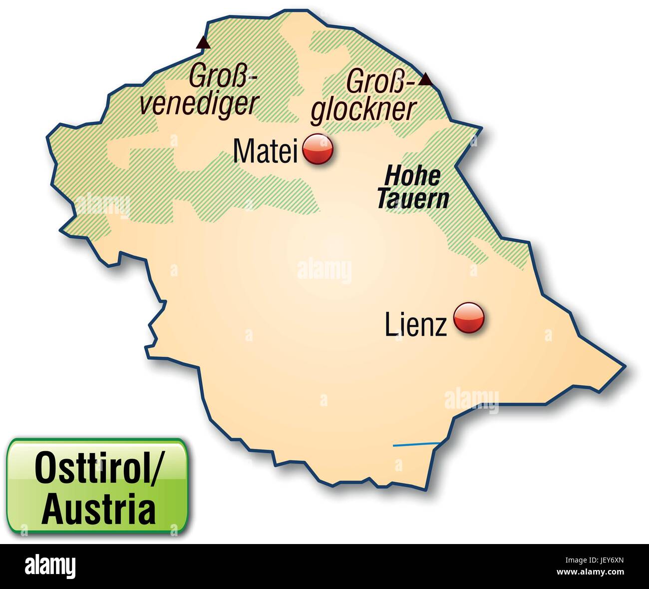 map of osttirol as an overview map in pastel orange Stock Vector Image ...