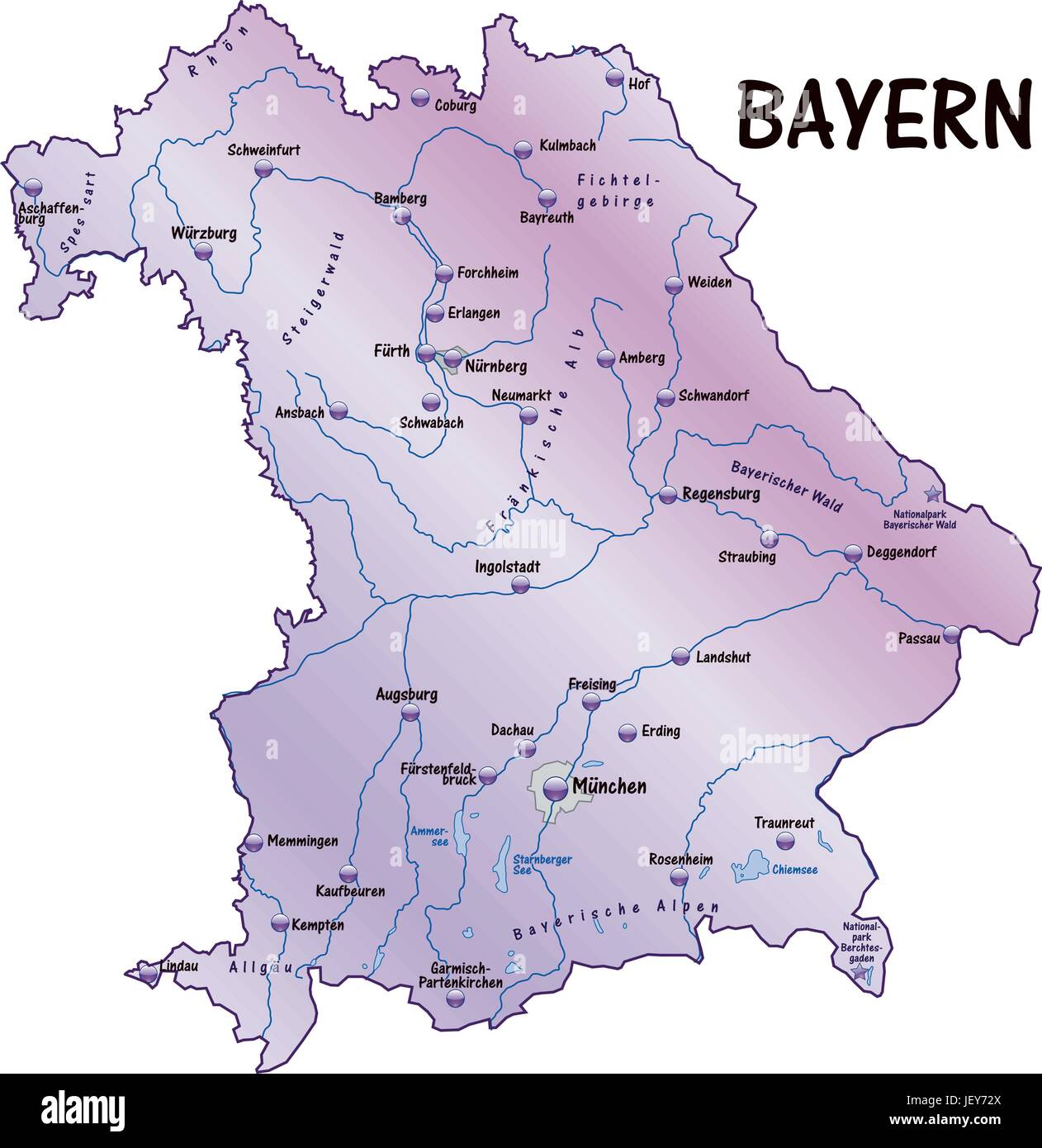 Bayernkarte Stock Vector Images - Alamy